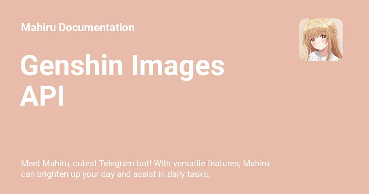 Genshin Images API - Mahiru Documentation