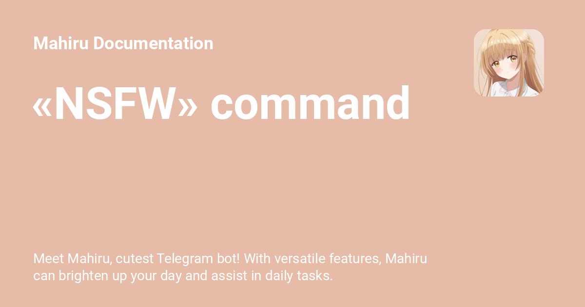 «NSFW» command - Mahiru Documentation